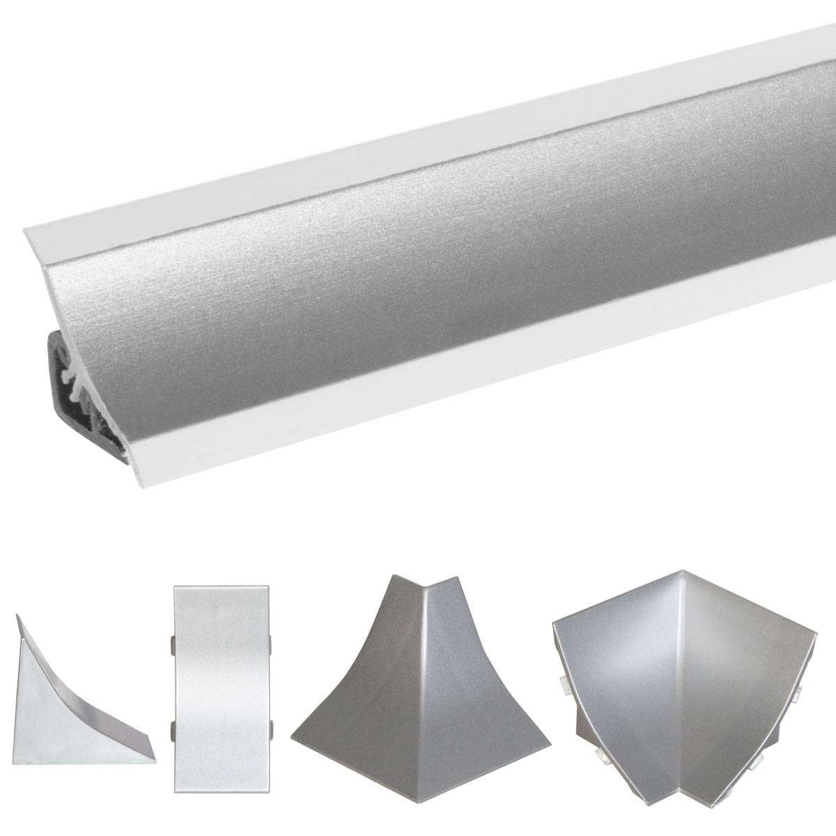 Listwa przyblatowa do blatu kuchennego 150 cm PVC aluminium satynowe ...